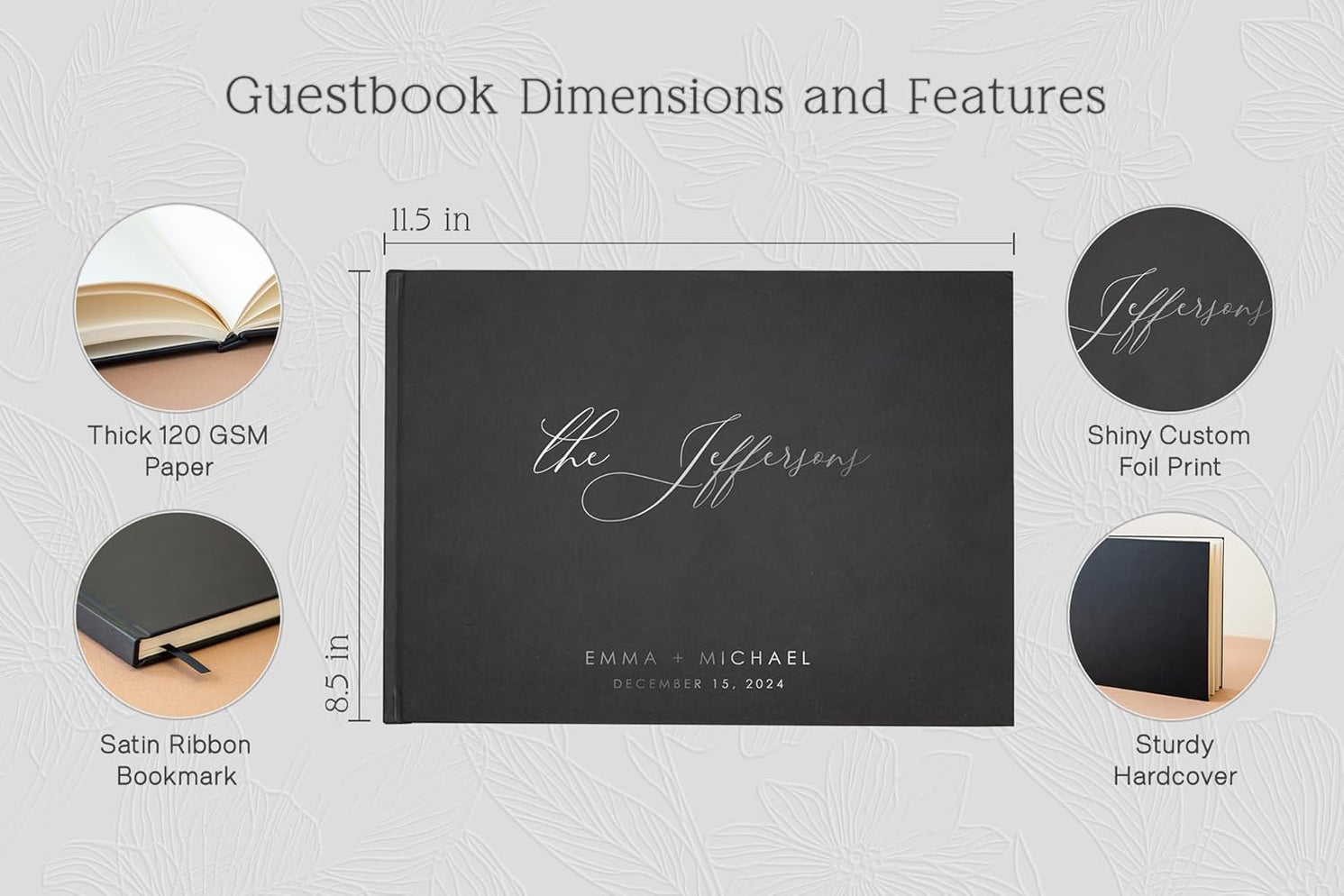 Custom Foil Personalized Guest Book - Style F5 — Modern Album Designs