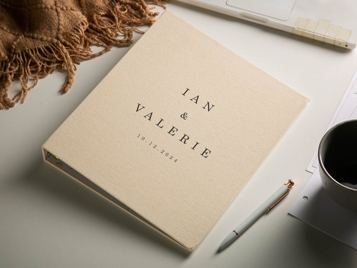 Wedding 3 Ring Cream Linen Binder (Design 4) - DIY Blank Binder Bridal ...