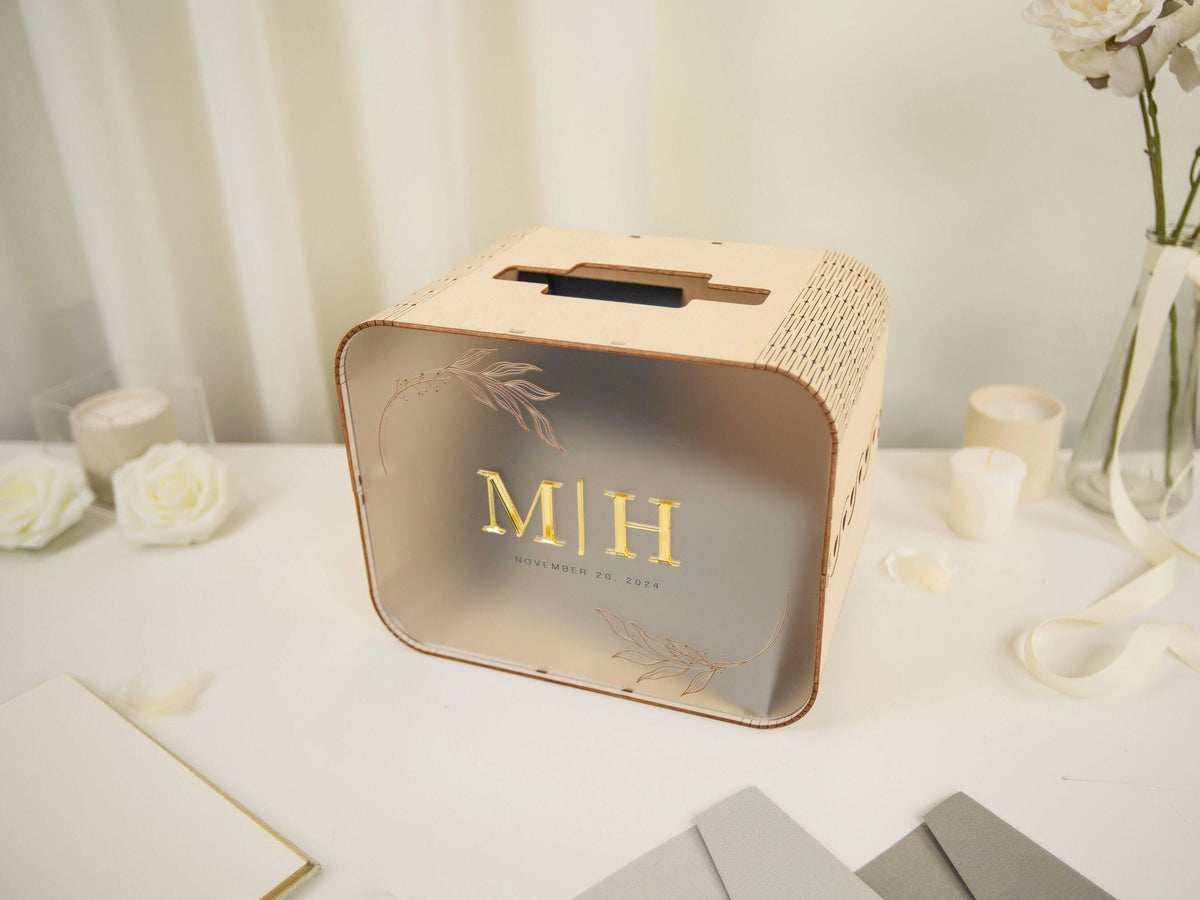 Wood & Acrylic Wedding Card Box (Design 13) — Modern Album Designs
